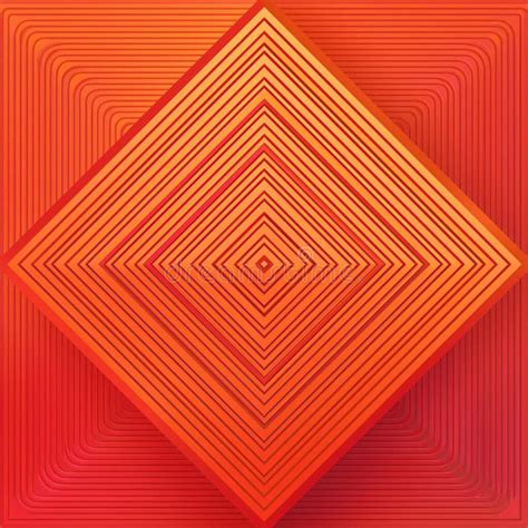 Three Dimensional Abstract Red And Orange Geometric Maze Pattern Design Stock Illustration
