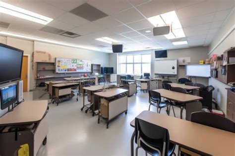 Modern Classroom Full Of Technology And Modern Learning Tools