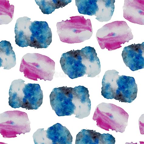 Watercolor Abstract Simple Blobs Clipart Pattern Blue Pink Watercolor