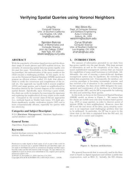Pdf Verifying Spatial Queries Using Voronoi Neighbors · Est Neighbor