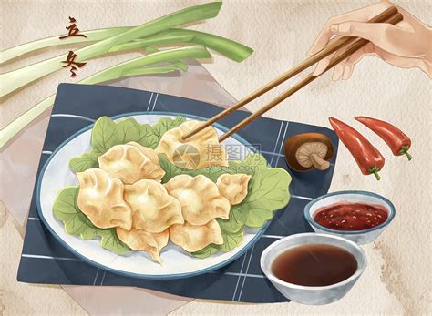 立冬吃饺子插画插画图片下载 正版图片401640467 摄图网
