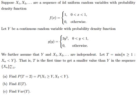 Solved Suppose X1 X2 Are A Sequence Of Iid Uniform