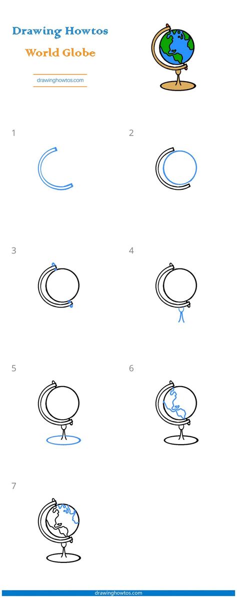 How To Draw A World Globe Step By Step Easy Drawing Guides Drawing Howtos In 2024 Guided