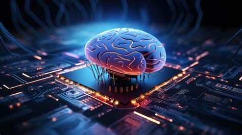 Premium Ai Image 3d Illustration Of Human Brain And Microchip Artificial Intelligence Concept