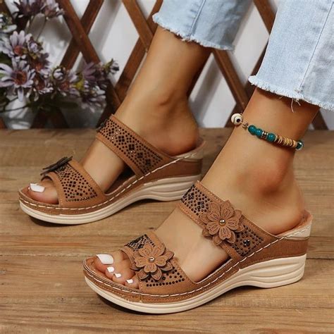 Zapatillas De Talla Grande Para Mujer Sandalias Romanas Retro Para