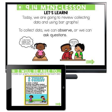 Lucky To Learn Math 1st Grade Lesson 914 Create Graphs Teaching Slides Lucky Little