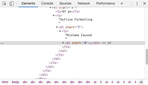 Html How Do I Make Orderd Lists Reset At Each Section With Css
