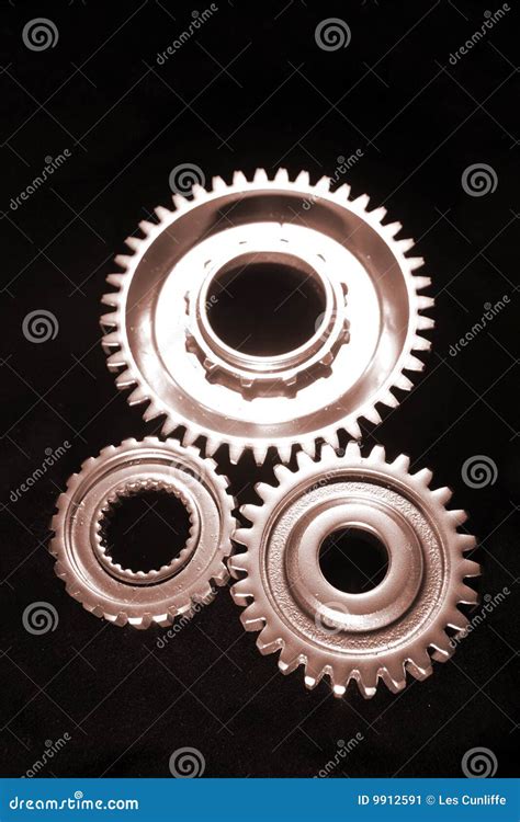 Three Cogs Stock Image Image Of Photograph Interlock 9912591