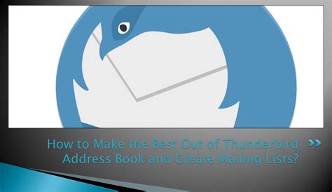 How To Make Thunderbird Address Book And Create Mailing Lists