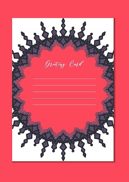 만달라 빈티지 템플릿 카드 프리미엄 벡터