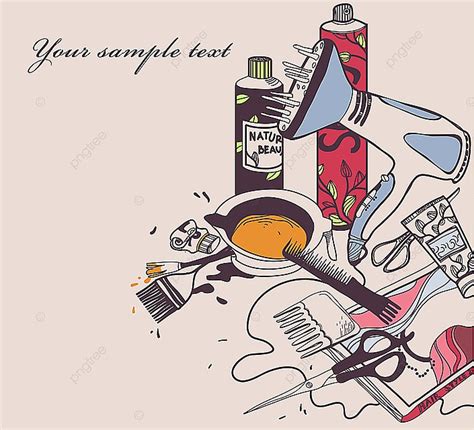 미용사를 위한 액세서리가 있는 손으로 그린 배경 병 성급한 와 배경 일러스트 및 사진 무료 다운로드 Pngtree