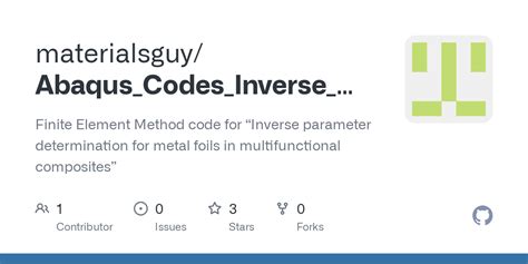 Github Materialsguy Abaqus Codes Inverse Parameter Paper Finite Element Method Code For