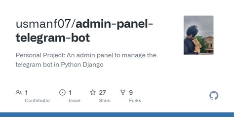 github usmanf07 admin panel telegram bot personal project an admin