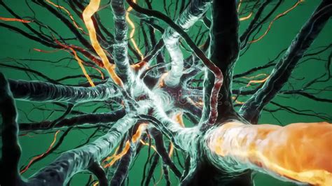 Abstract Neural Network Visualization Of Synapses And Brain Activity