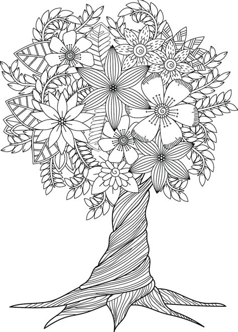 Digital Product 150 Adult Colouring In Tree And Plant Pages Etsy