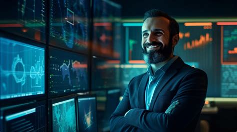 Premium Ai Image Happy Network Security Analyst Monitoring Data Security With A Warm Smile