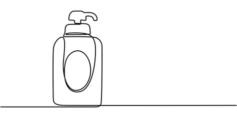 Shampoo Bottle Continuous One Line Drawing Minimalist Pro Illustration