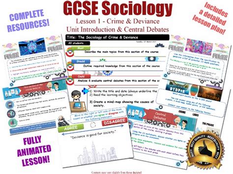 Crime Deviance 20 Lessons WJEC EDUQAS GCSE Sociology Teaching Resources