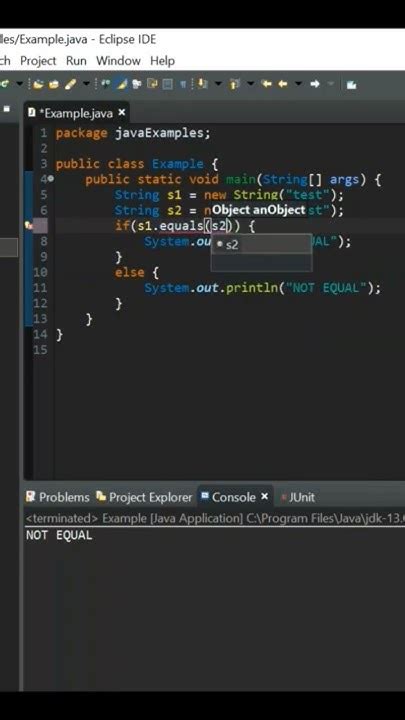 How To Compare Two Strings In Java Shorts Shorts Java Equals
