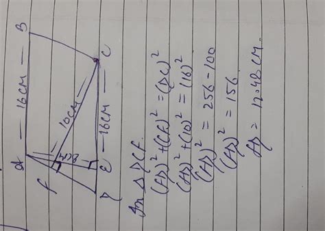 In The Given Figure Abcd Is Parallelogram Ae ⊥ Dc And Cf ⊥ Ad If Ab