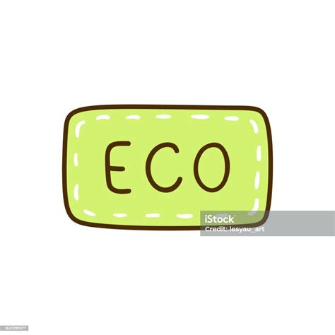 에코 스티커는 흰색 배경에 분리되어 있습니다 낙서 스타일의 벡터 손으로 그린 그림입니다 장식 로고 다양한 디자인에 적합합니다