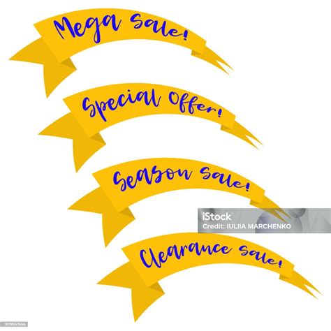 글자와 현대 진흥 리본 배너입니다 스크롤 가격 태그 스티커 배지 문자 텍스트와 포스터 할인 0명에 대한 스톡 벡터 아트 및 기타