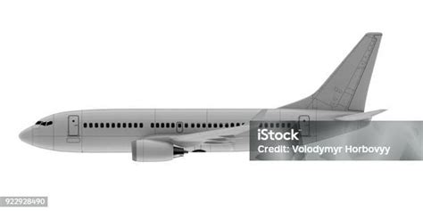 상업적인 제트기 비행기입니다 3d 렌더링입니다 측면 보기 비행기에 대한 스톡 사진 및 기타 이미지 비행기 꼬리 컷아웃 Istock