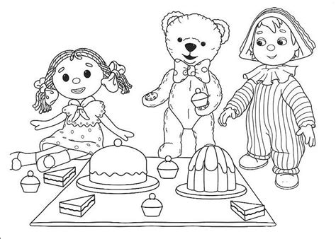 Looby Loo Andy Pandy And Teddy On The Playground Coloring Page