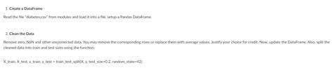 Solved 1 Create A Dataframe Read The File Diabetescsv