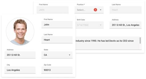 Angular Form DevExtreme Angular Components
