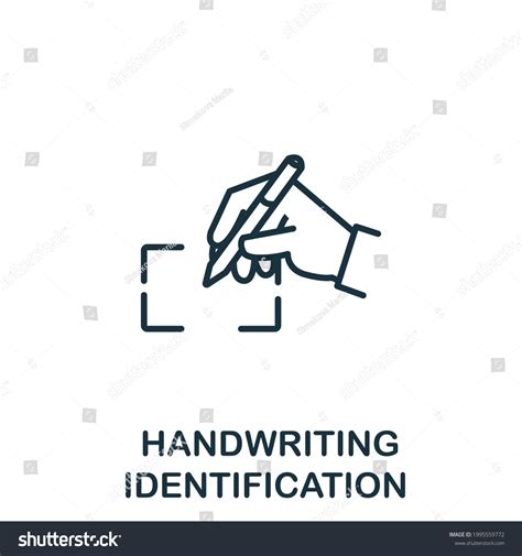 Handwriting Identification Icon Authentication Collection Simple Stock Vector Royalty Free
