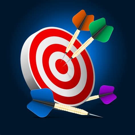 Colorful Darts Board Round Shooting Game Target Vector Image