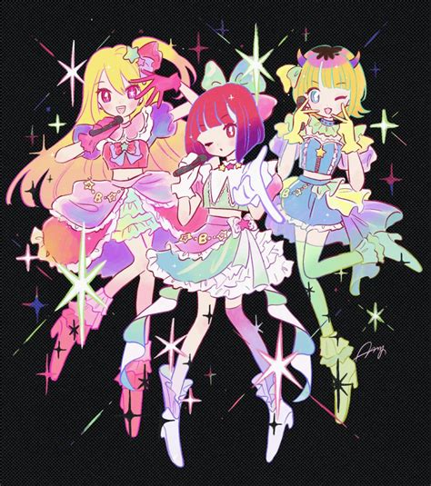 Safebooru 3girls Arima Kana Blonde Hair Blue Eyes Comcomblue Hair