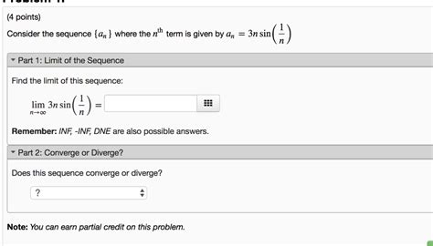 Solved Points Consider The Sequence An Where The Nth Chegg
