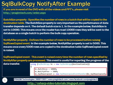 Sql Server Net And C Video Tutorial Part 20 Sqlbulkcopy