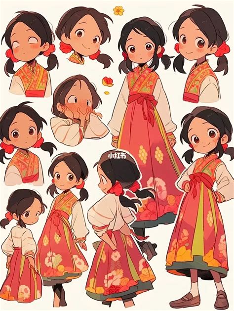 穿汉服的中国女孩