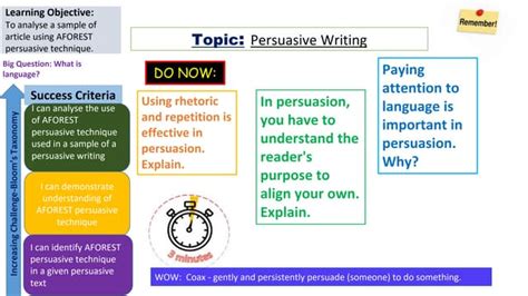 Persuasive Writing Daforest Techniques Pptx