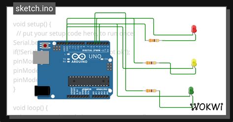 Lampu Merah Wokwi Esp32 Stm32 Arduino Simulator