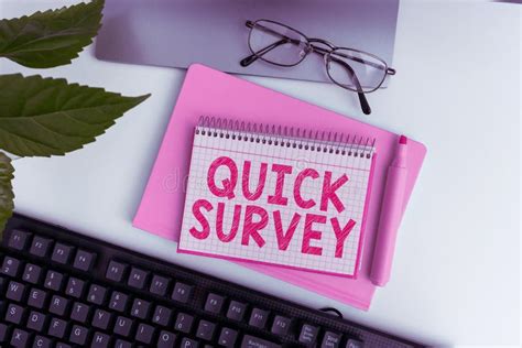 Sign Displaying Quick Survey Internet Concept Conduct Fast Check On Condition Value Situation