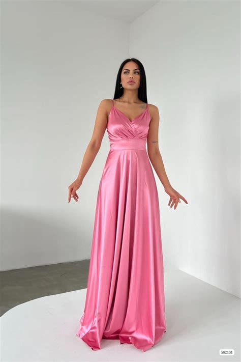 Classy Moda Kadin Kalp Yaka Yirtma Li Ni An Kina D N Gece Abiye Elbise Lthal Saten Kuma Maxi