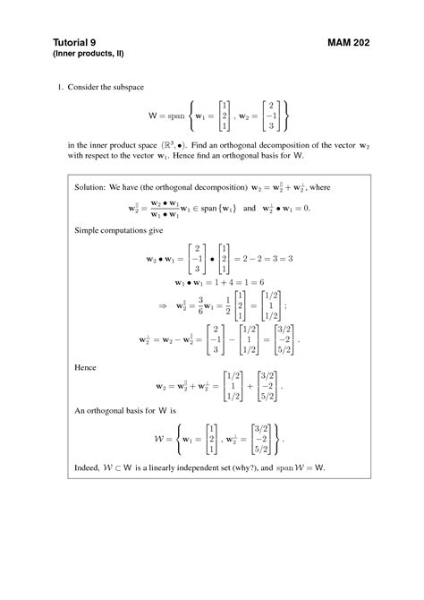 SOLUTION Linear Algebra Inner Products Practice Examples With Solutions Studypool