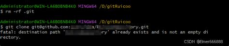 解决git 报错：fatal Destination Path ‘xxx‘ Already Exists And Is Not An