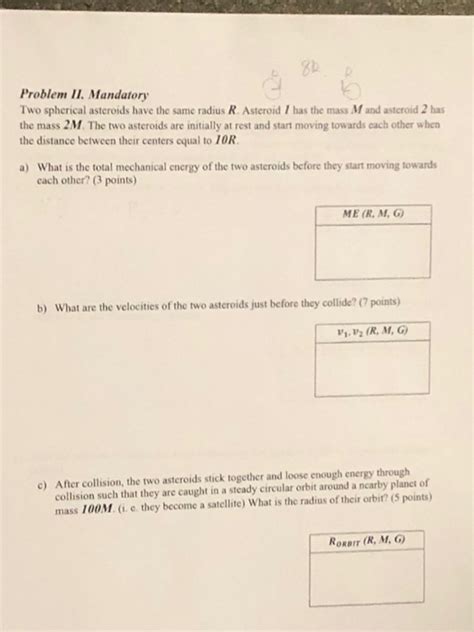 Solved Gb Problem Ii Mandatory Two Spherical Asteroids Have