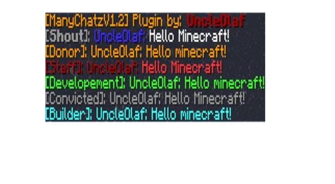 Overview ManyChatz Bukkit Plugins Projects Bukkit