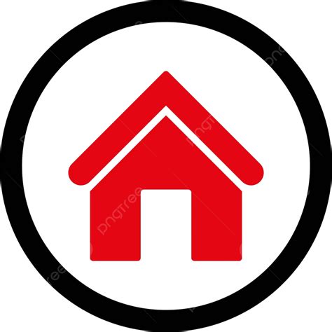 Rounded Vector Icon Of A Flat With Intense Red And Black Color Scheme For Home Design Vector