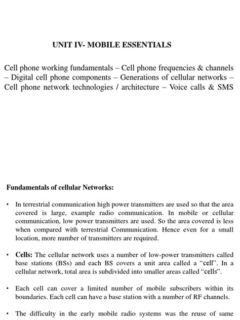 Unit 4 Notes Pdf Cellular Network 3 G