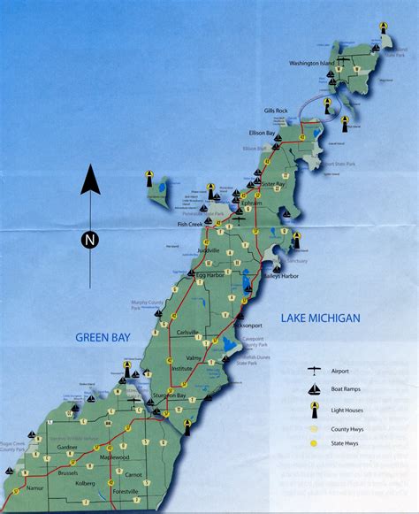 Door County Map Printable