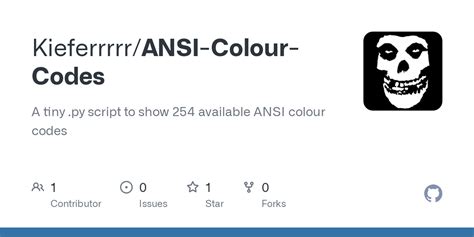 Github Kieferrrrransi Colour Codes A Tiny Py Script To Show 254 Available Ansi Colour Codes
