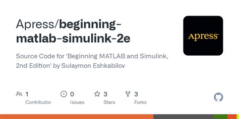 Github Apressbeginning Matlab Simulink 2e Source Code For