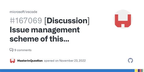 Discussion Issue Management Scheme Of This Repository · Issue 167069 · Microsoftvscode · Github